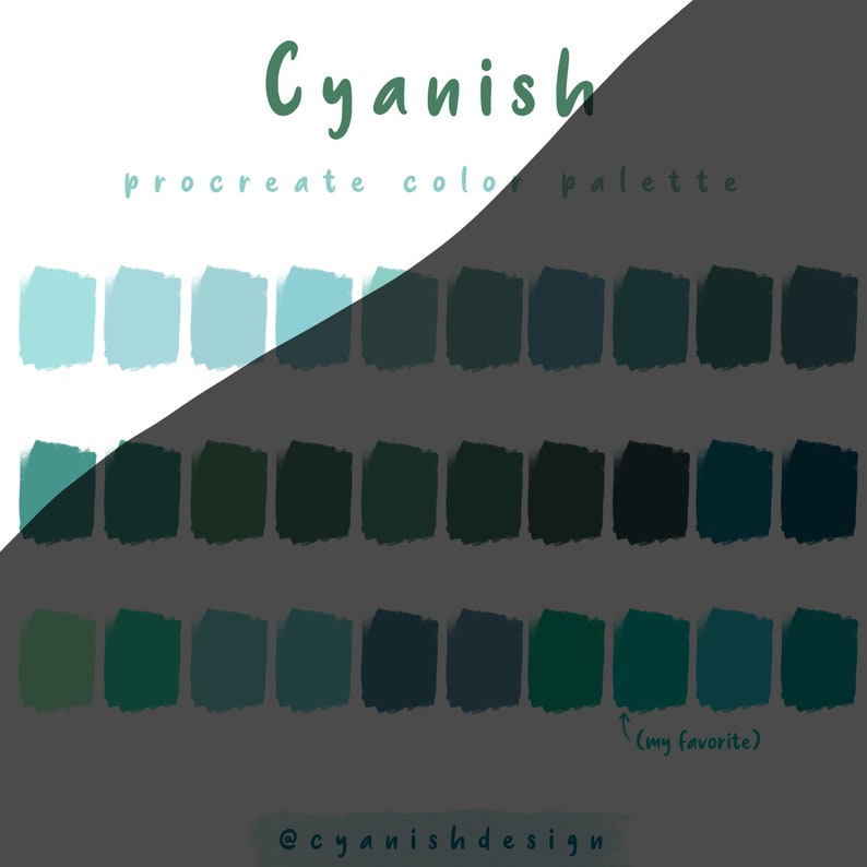 Cyan Procreate Color Palette Teal Color Palette - Etsy