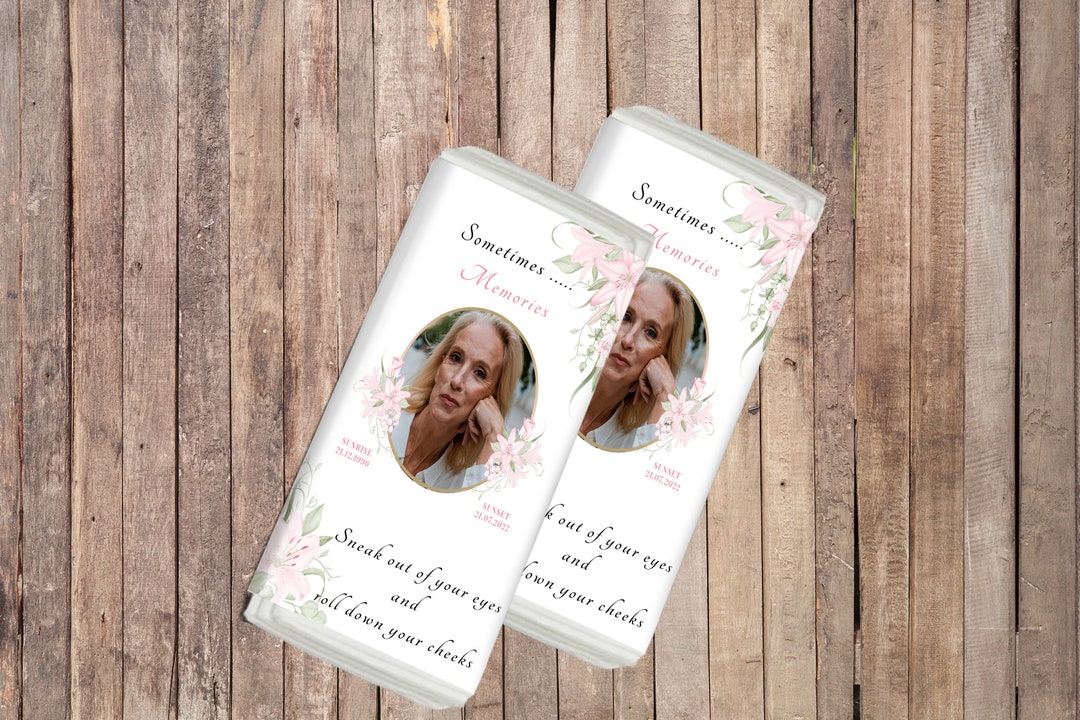 Personalized Funeral Memorial Tissue Packs: Pink Lilies Keepsake - Etsy