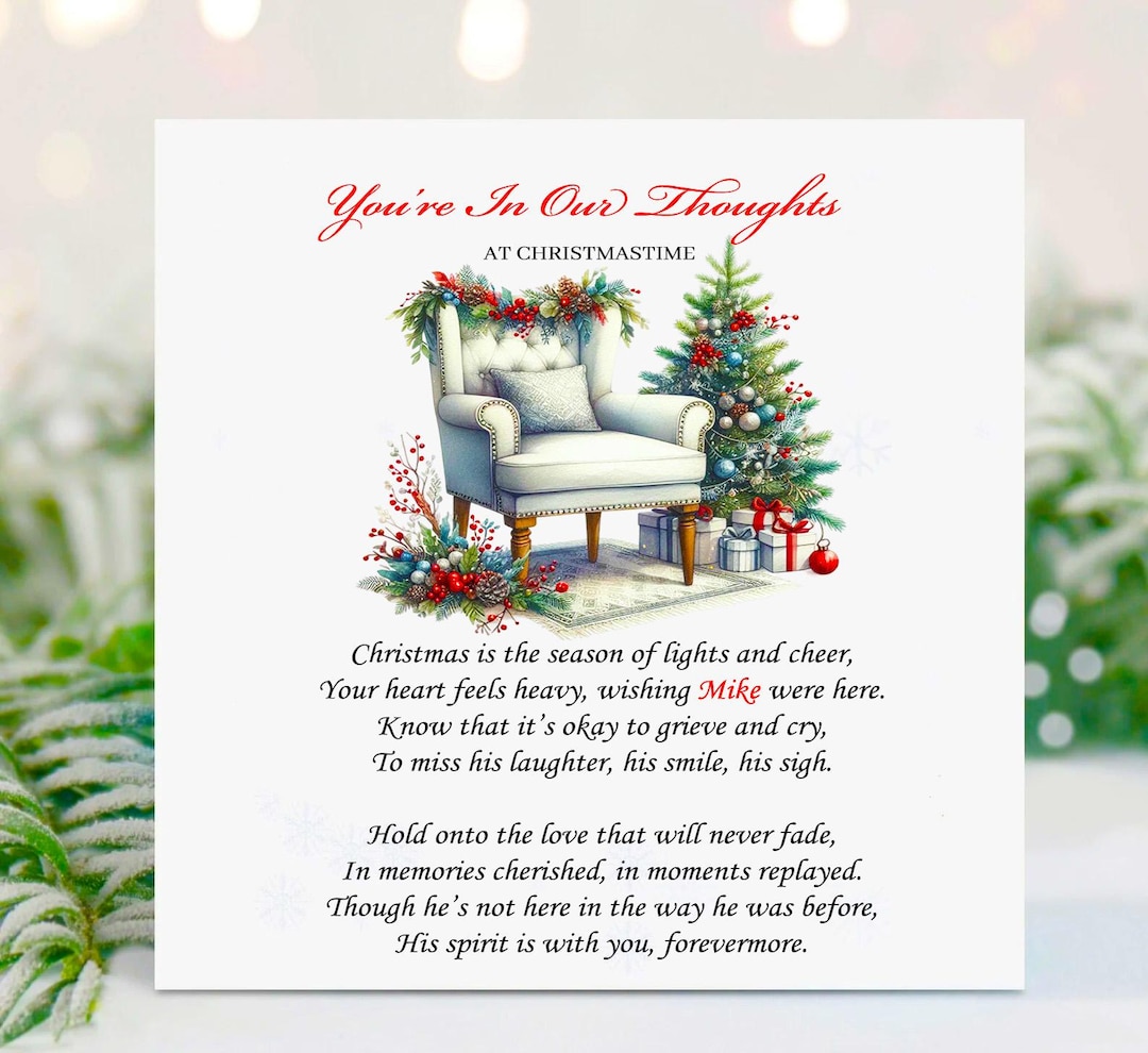 Personalised Sympathy at Christmas, Thinking of You, Lost Loved One ...