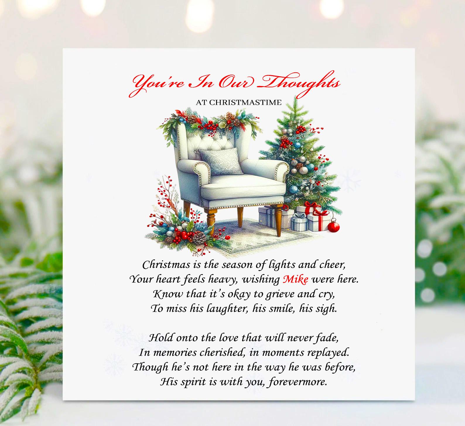 Personalised Sympathy at Christmas,thinking of You at Christmas Time ...