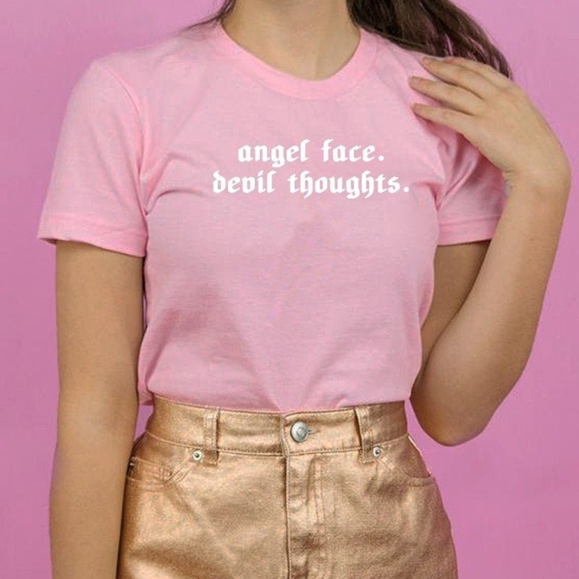 Angel Face Devil Thoughts Shirt Grunge Shirt Goth Clothing - Etsy