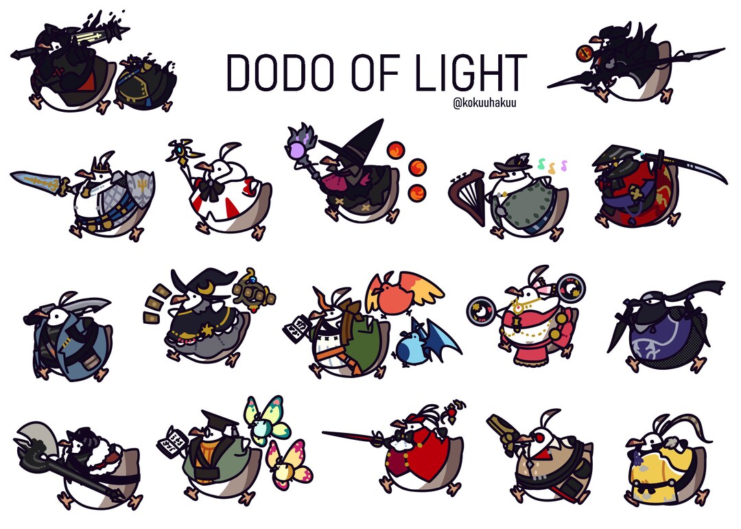 FFXIV Fledgling Dodo Job Class Sticker Sheet - Etsy