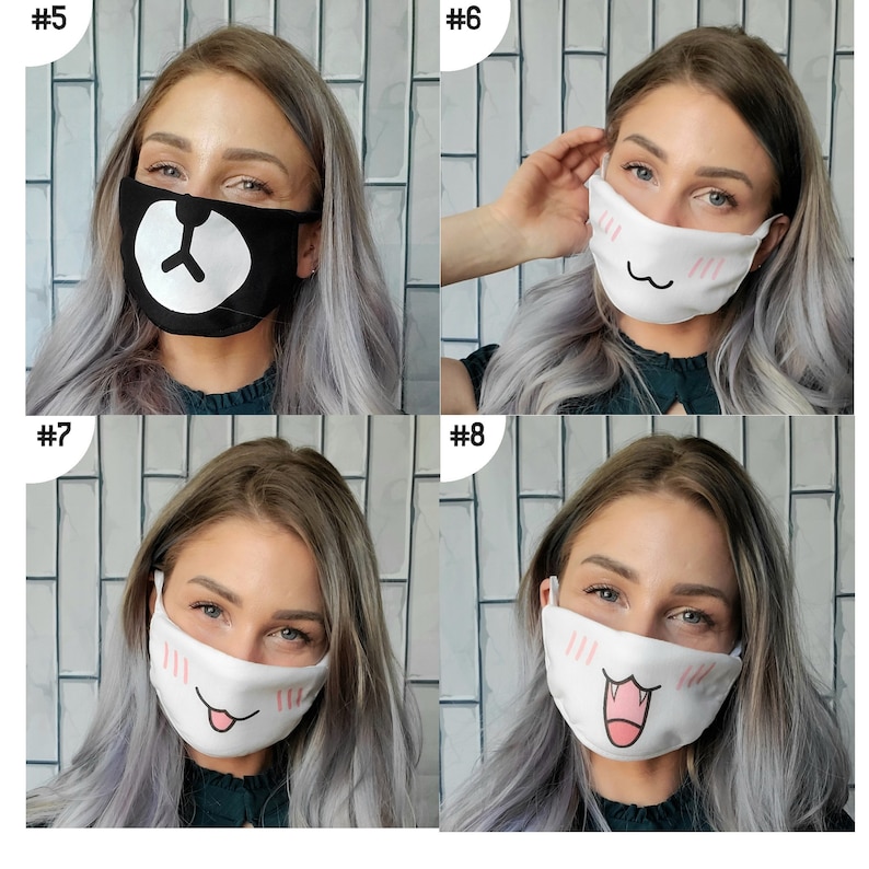 Cute Anime Face Mask | Etsy