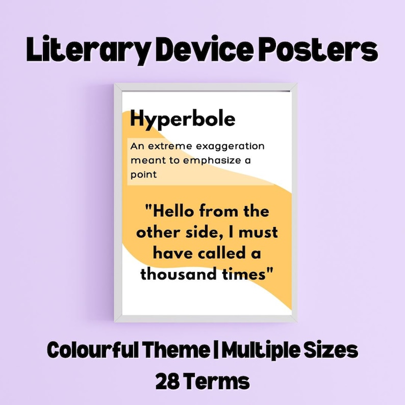 Literary Devices Classroom Posters: ELA Anchor Charts (digital Download ...