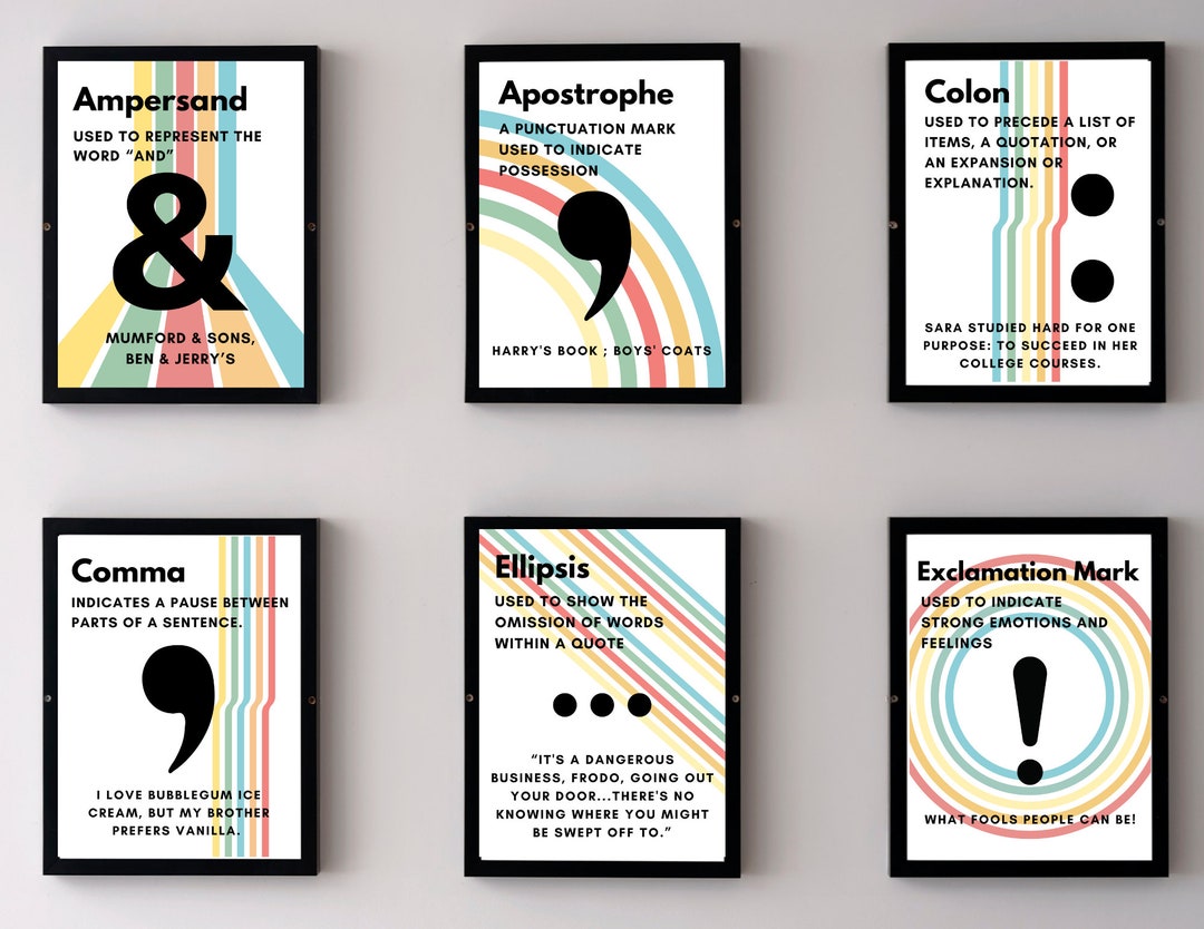 Colourful Classroom Punctuation Posters - Etsy