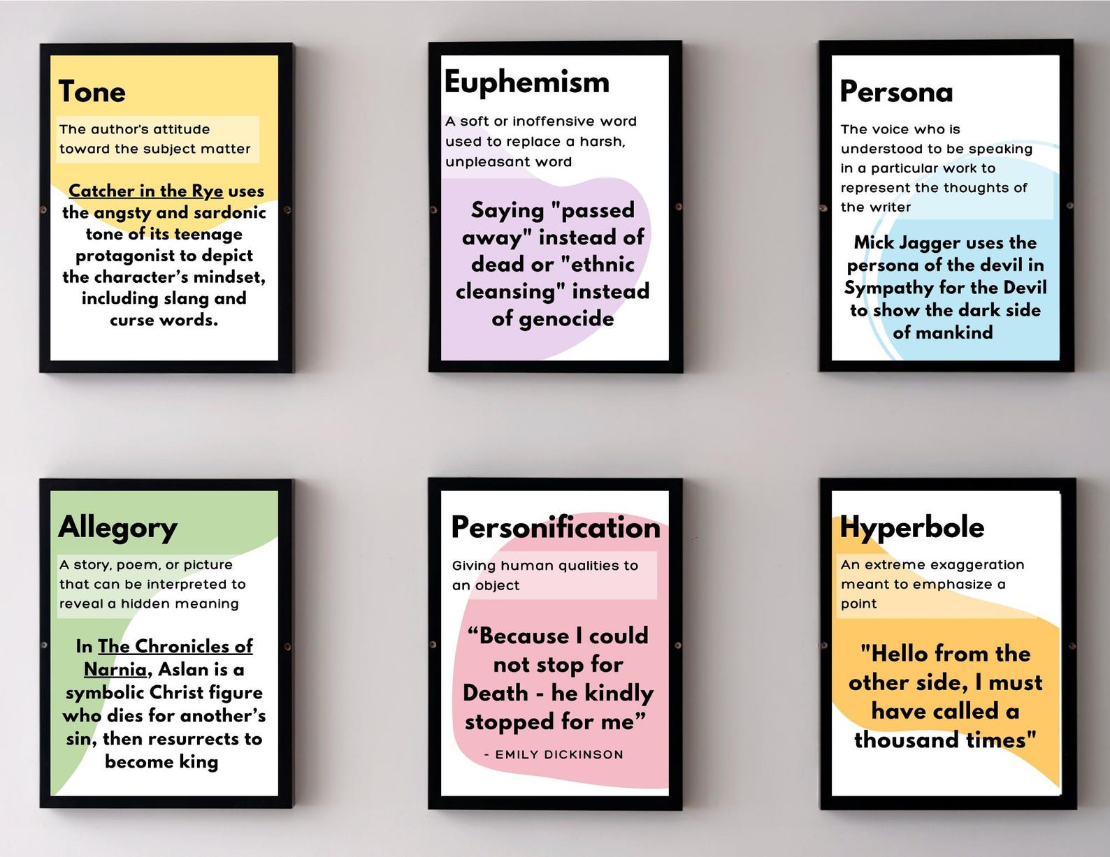 Literary Devices Classroom Posters: ELA Anchor Charts (digital Download ...