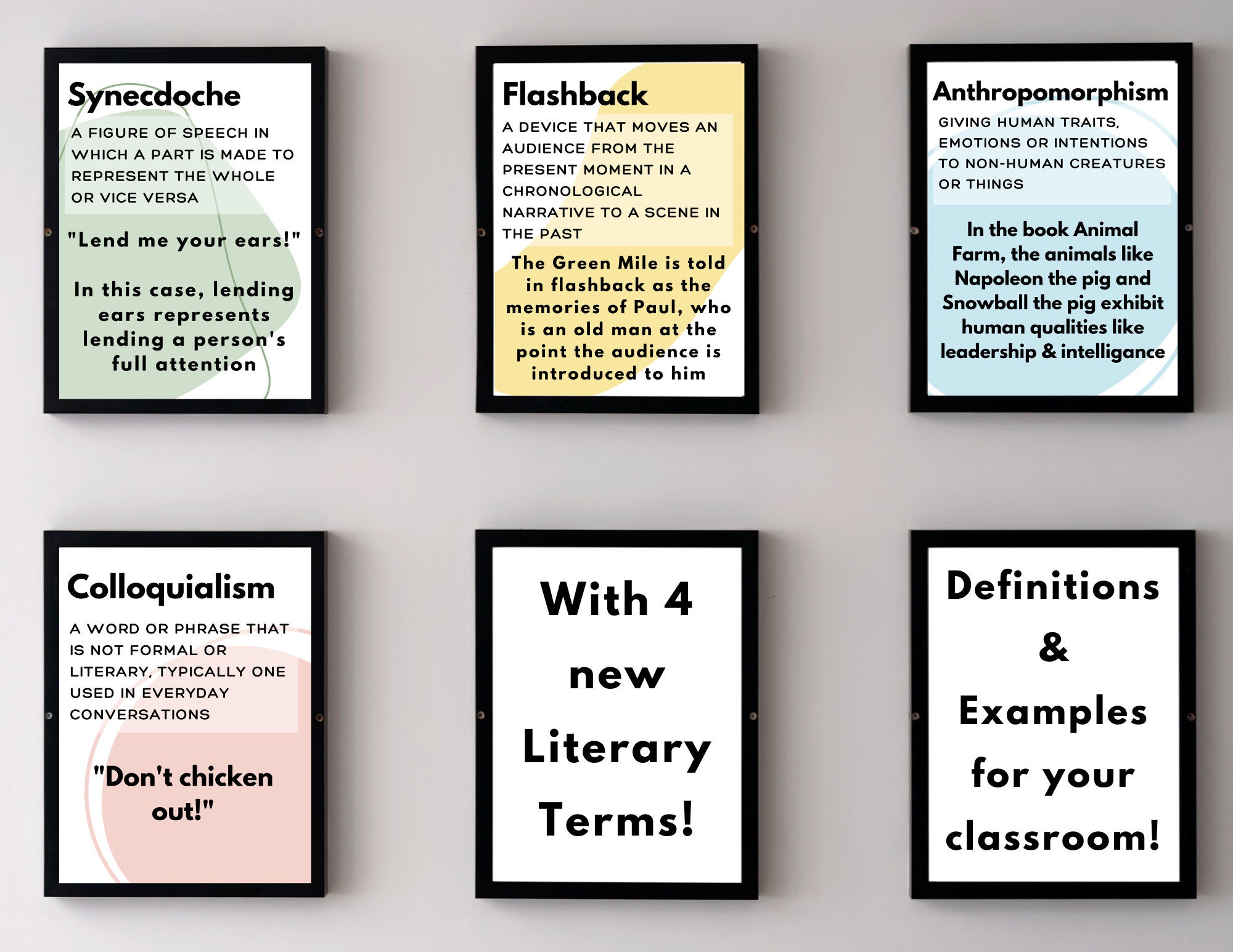 Literary Devices Classroom Posters Rainbow Pastel Colors - Etsy