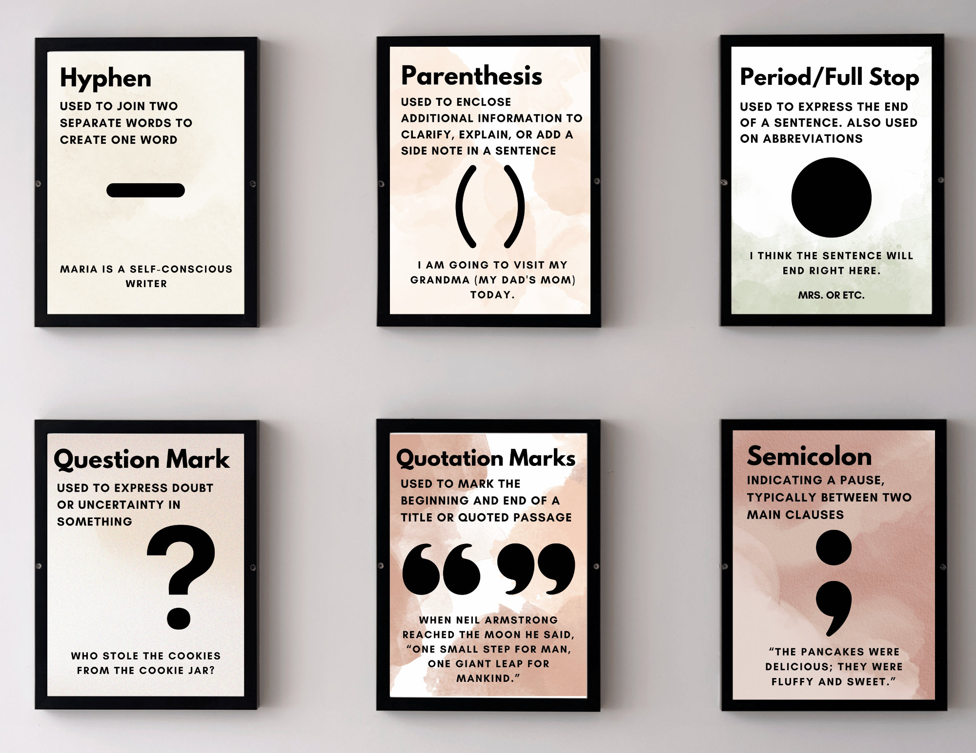 Neutral Color Classroom Punctuation Posters - Etsy