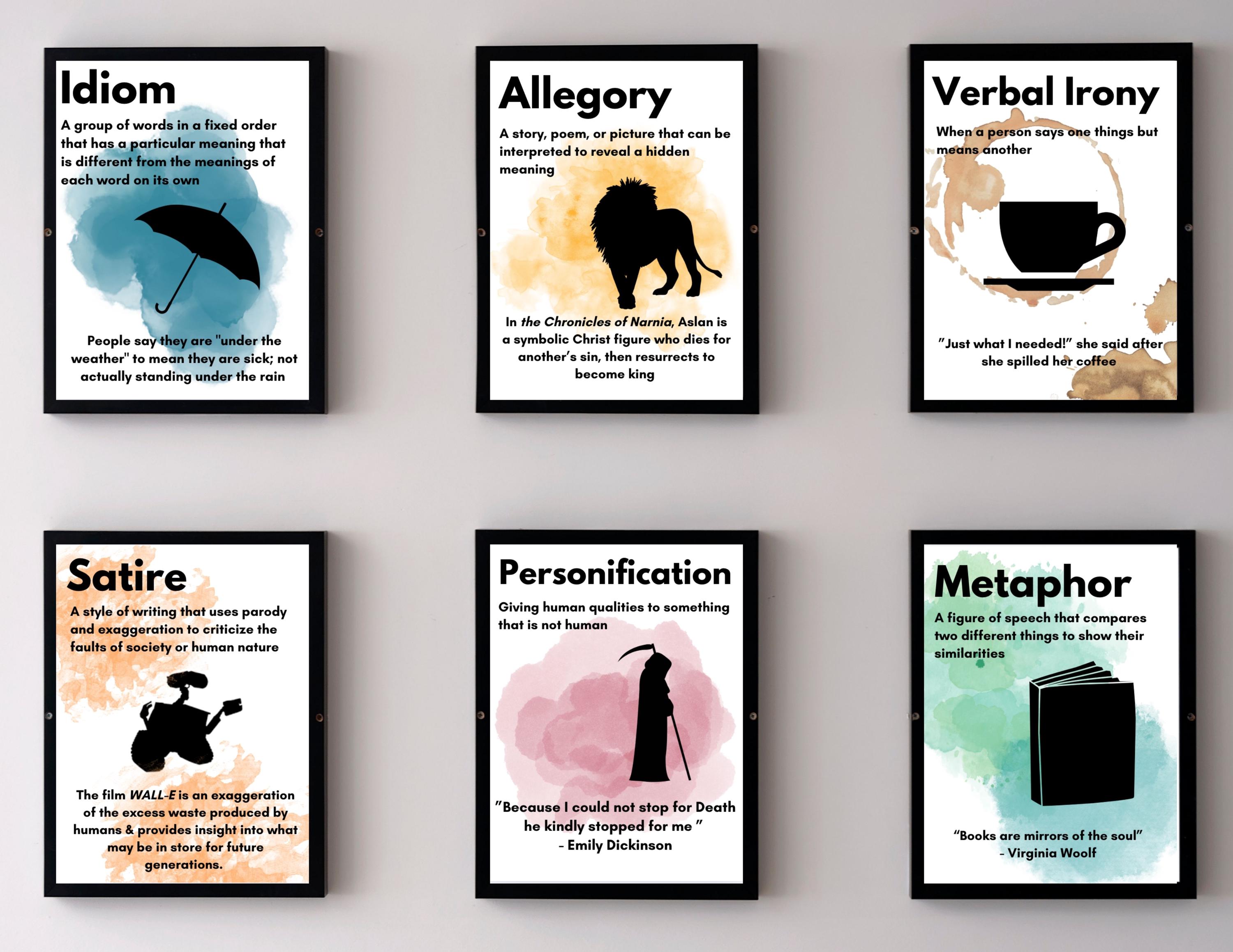 Literary Devices Classroom Posters: ELA Anchor Charts (digital Download ...