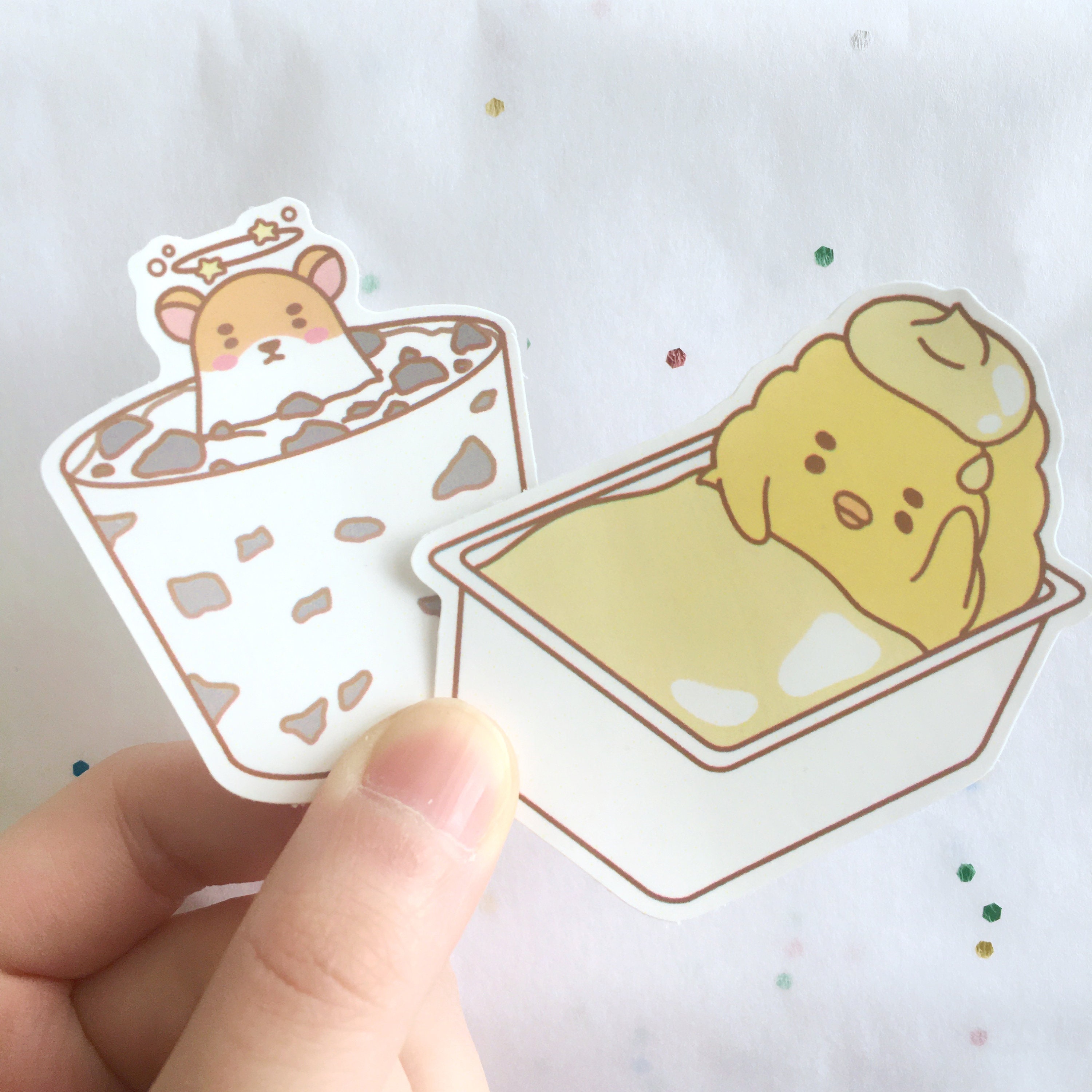 Cute Fast Food Cartoon Stickers Die Cut Glossy Vinyl - Etsy Canada