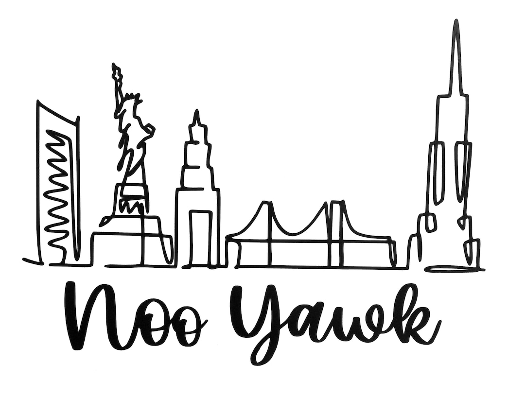 Noo Yawk Skyline New York Vinyl Decal Sticker for Window,car,van,truck ...