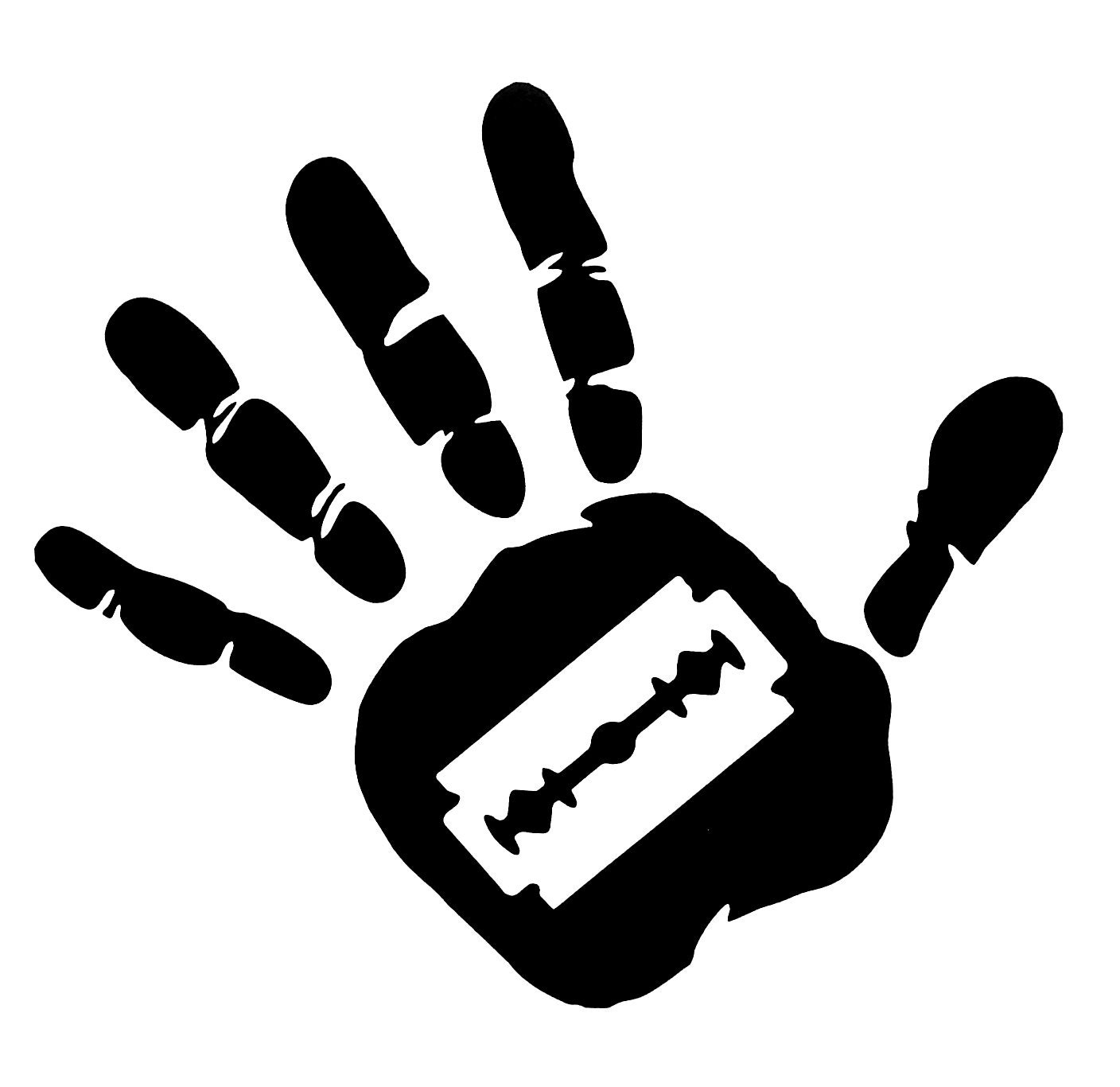 Hand Print Razor Blade Vinyl Decal Sticker for - Etsy