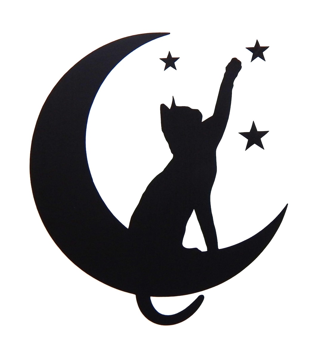 Cat on Moon, Cat Catching Star Vinyl Decal Sticker - Etsy