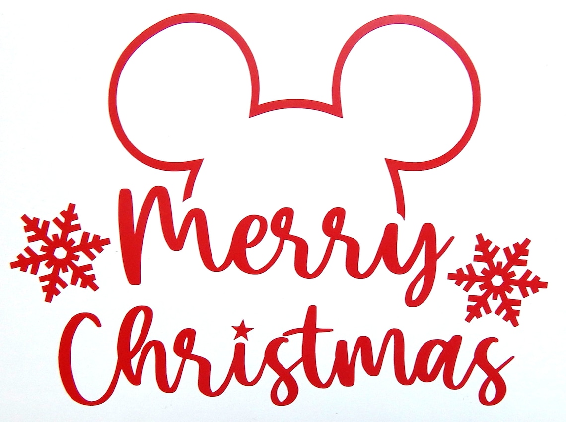 Merry Christmas Mickey Mouse Head Vinyl Decal Sticker for Window,car ...