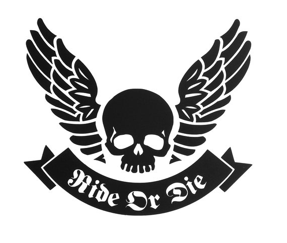 Ride Or Die Skull Wings Vinyl Decal Sticker for cartrucketc. | Etsy