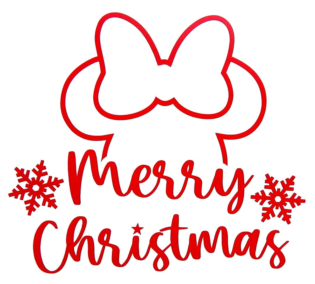 Merry Christmas Minnie Mouse Head Vinyl Decal Sticker for Window,car ...