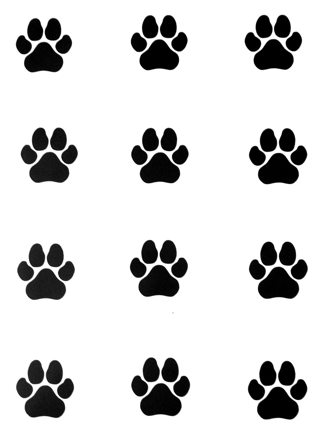 Set of 12 (1x1 Inch) Paw Print Vinyl Decal Sticker for Car,truck,window ...
