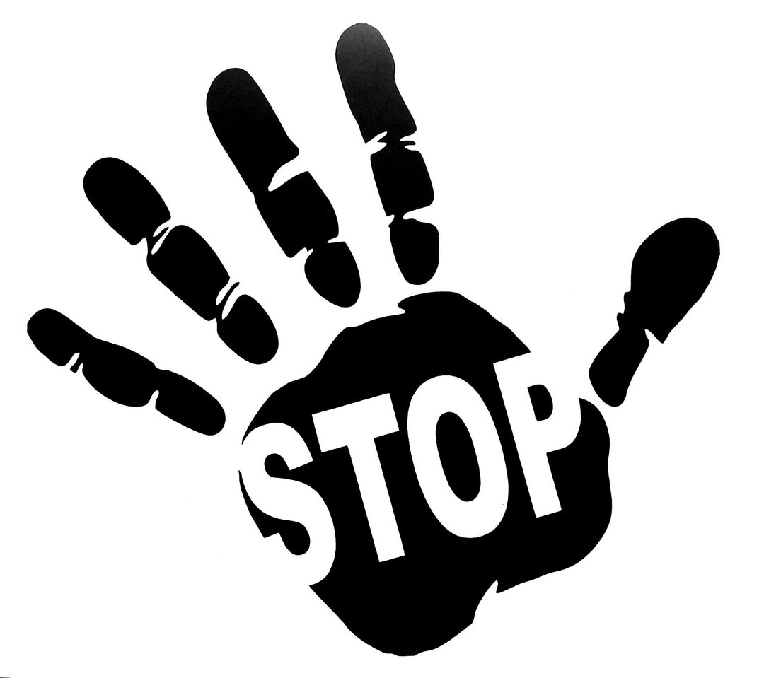 Hand Print STOP Vinyl Decal Sticker for Window,car,truck,laptop,etc. - Etsy