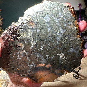 Pyrite Slab With Stand. 5.7x5.3 - Etsy