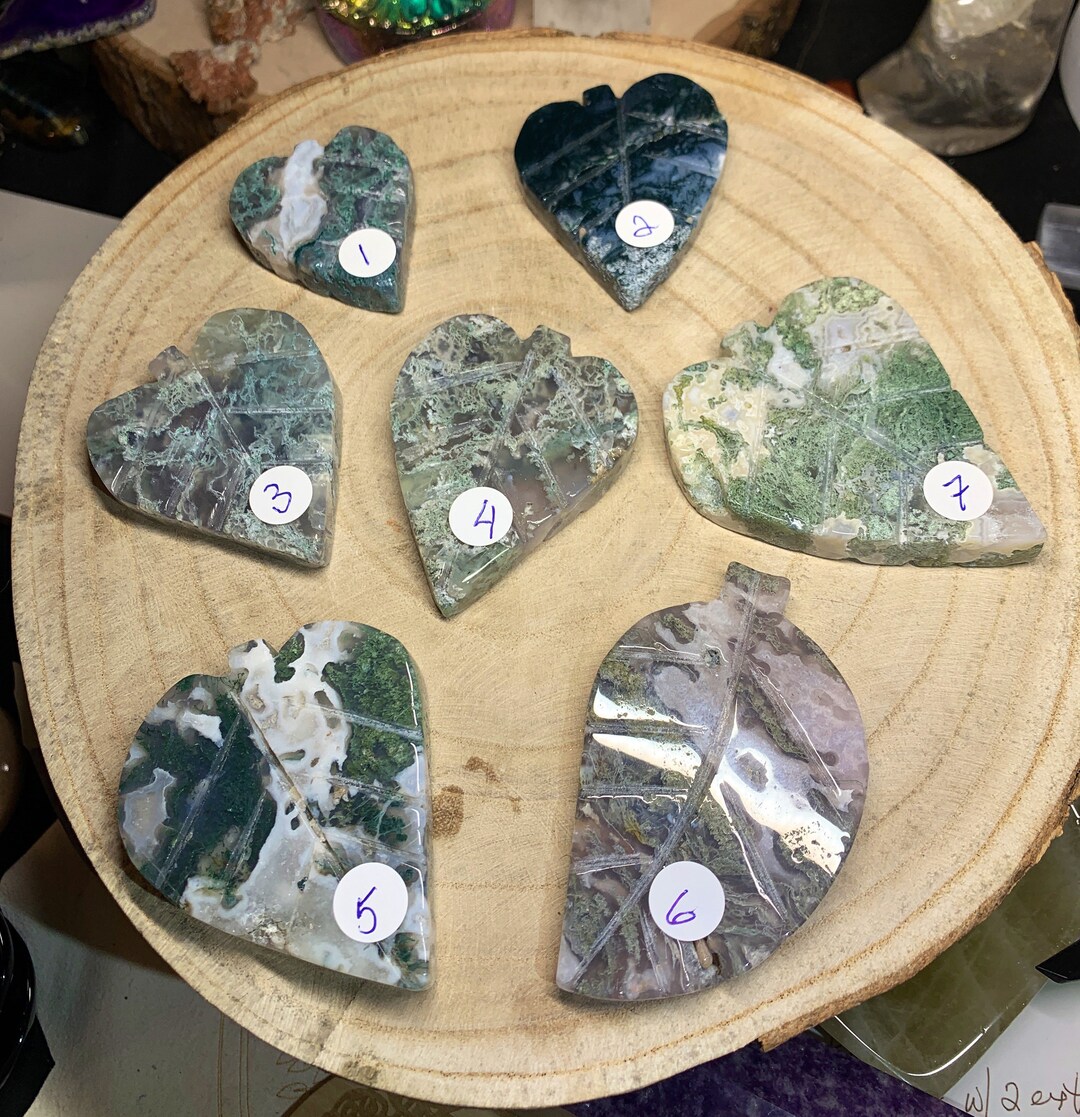 Moss Agate Leaves. - Etsy