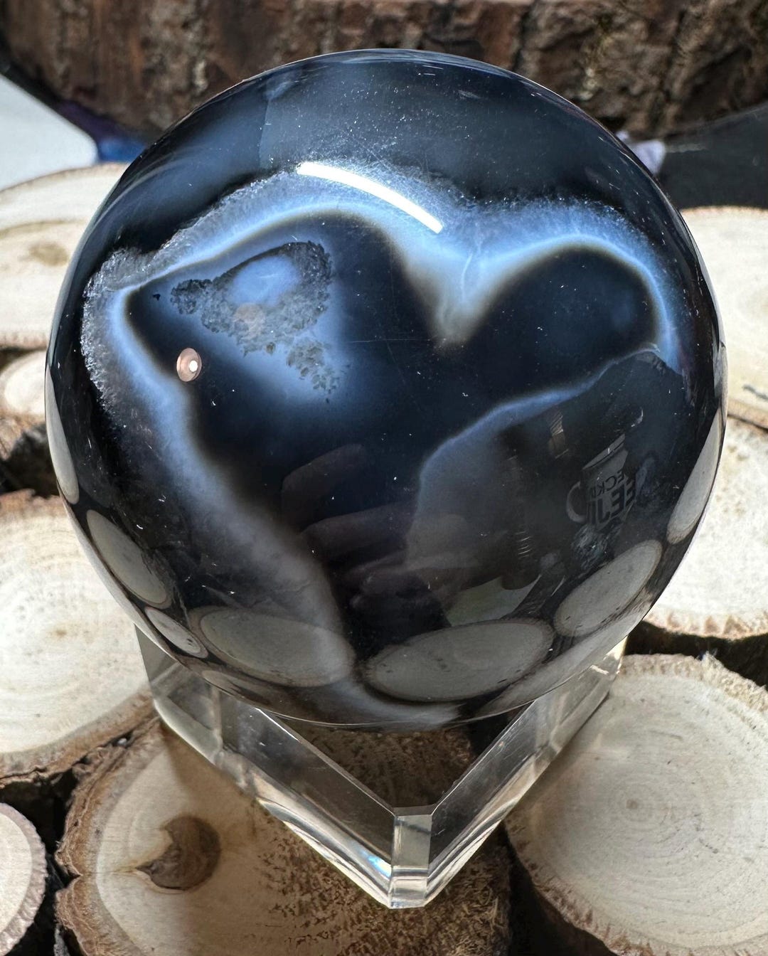 Black and Blue Banded Agate Sphere. 58mm - Etsy