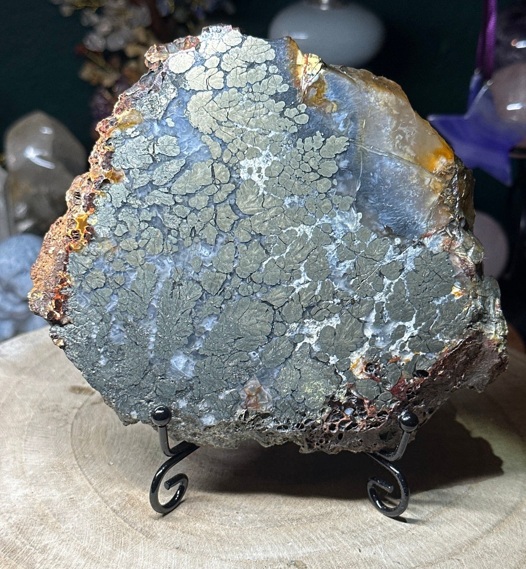 Pyrite Slab With Stand. 5.7x5.3 - Etsy