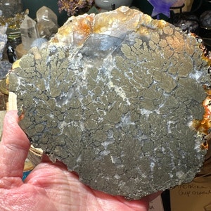 Pyrite Slab With Stand. 5.7x5.3 - Etsy