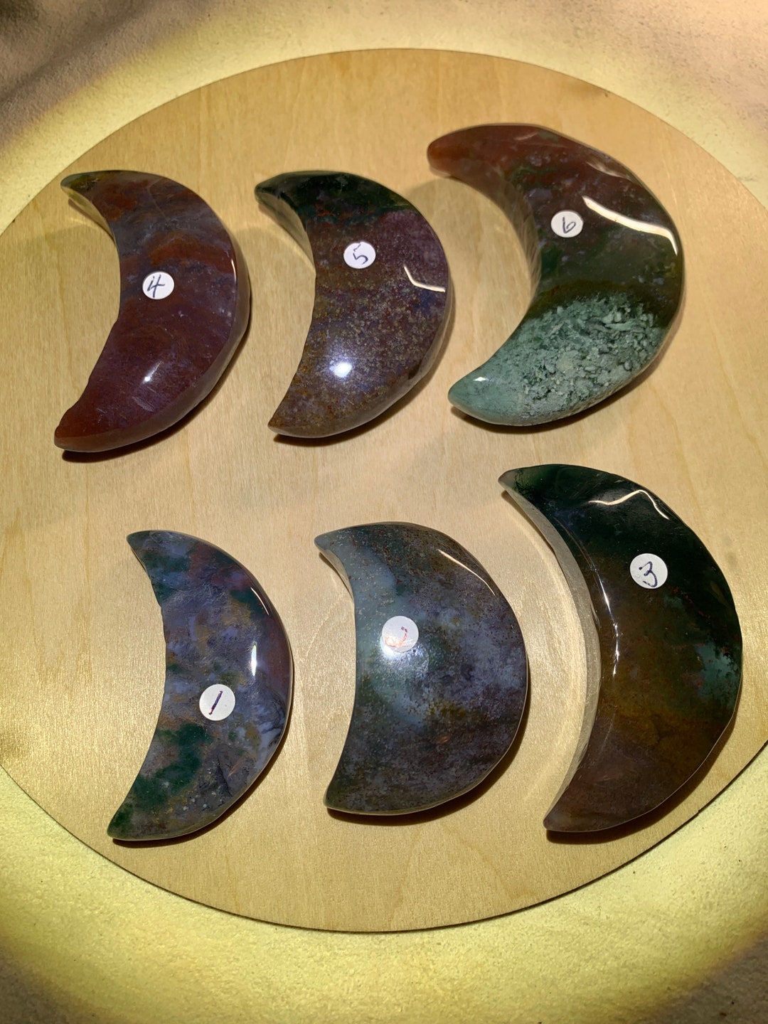Ocean Jasper Moon Carving - Etsy
