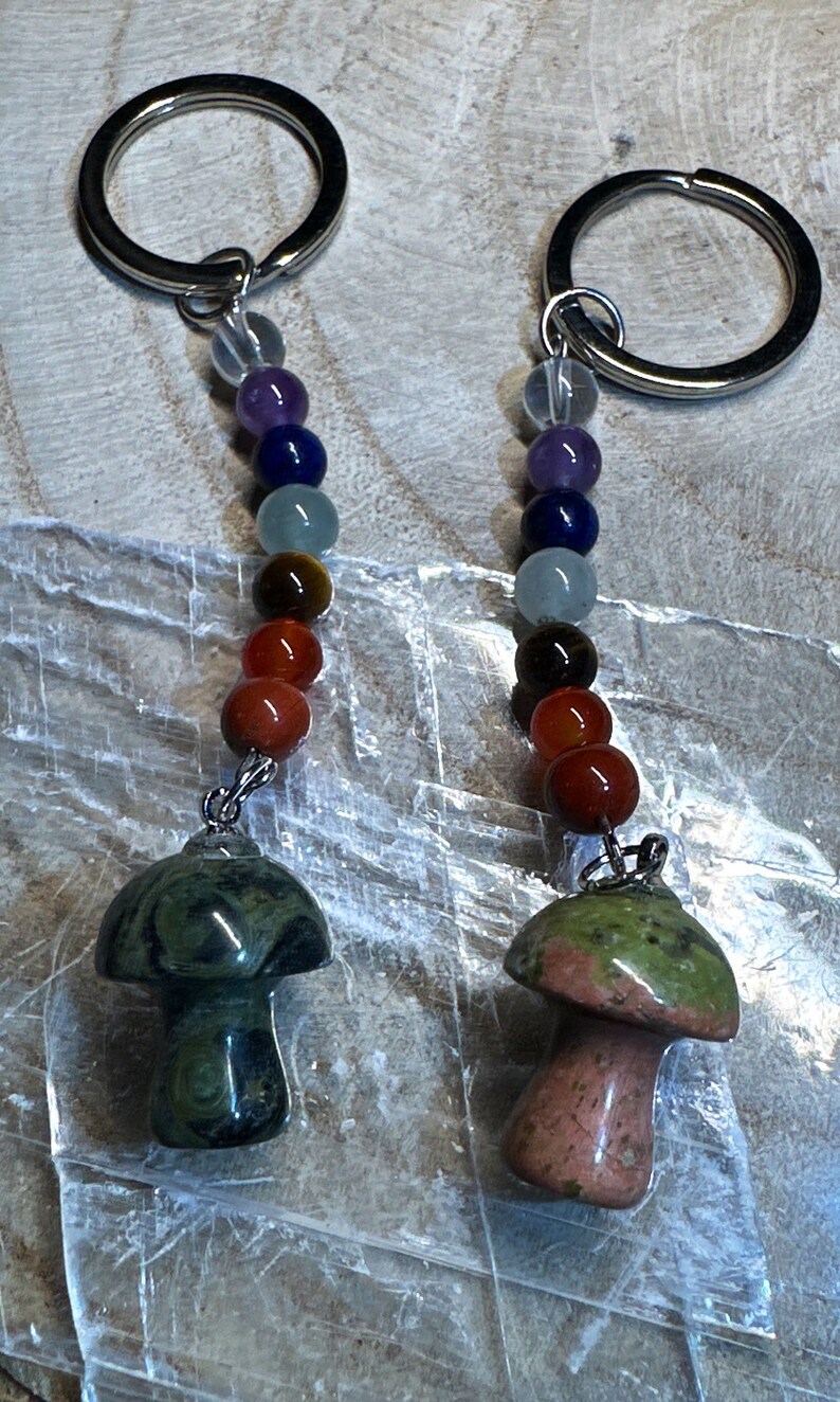 Chakra With Mushroom Key Chain - Etsy