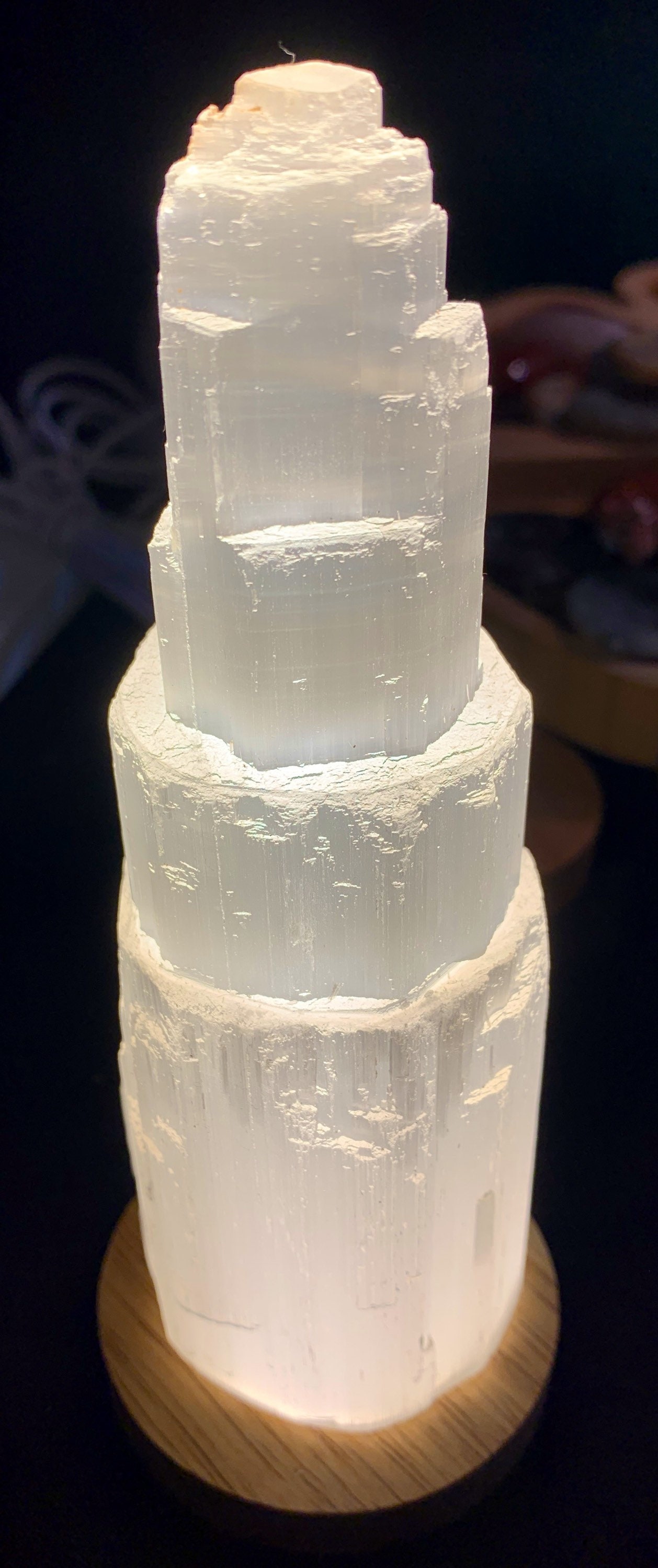 Large White Wood Light Stand - Etsy