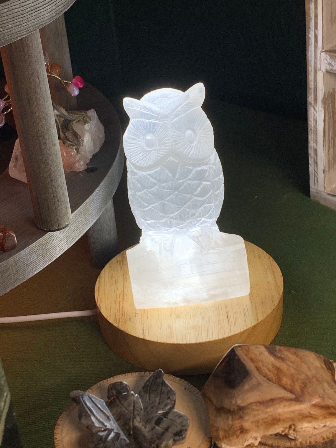 Large White Wood Light Stand - Etsy