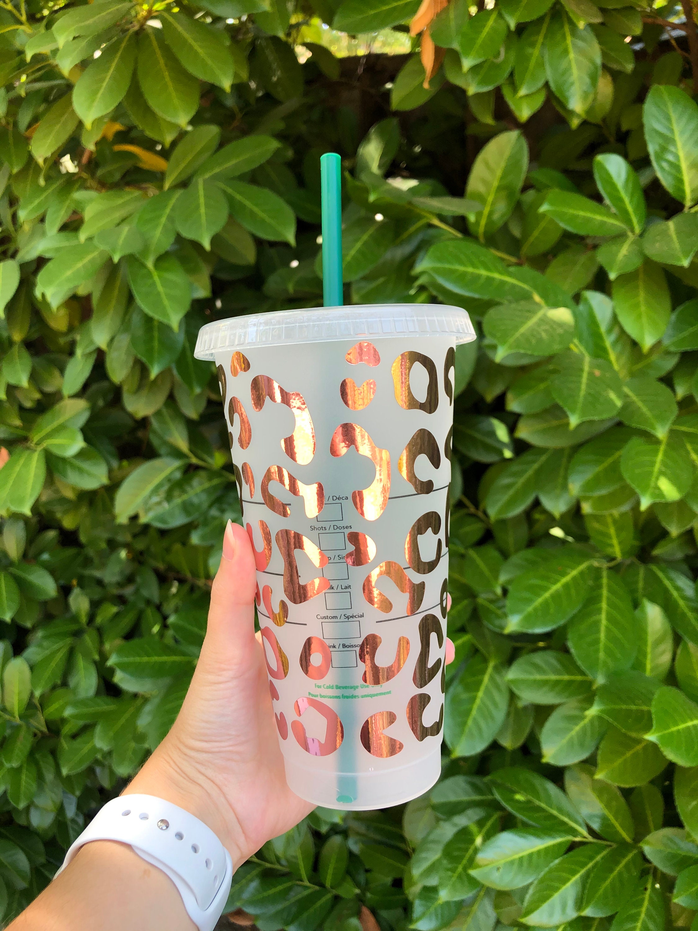 Starbucks Rose Gold Cheetah Venti Reusable Cup Rose Chrome - Etsy