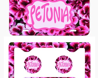 Floral Personalized License Frame Car Coasters License Plate Car Tag ...