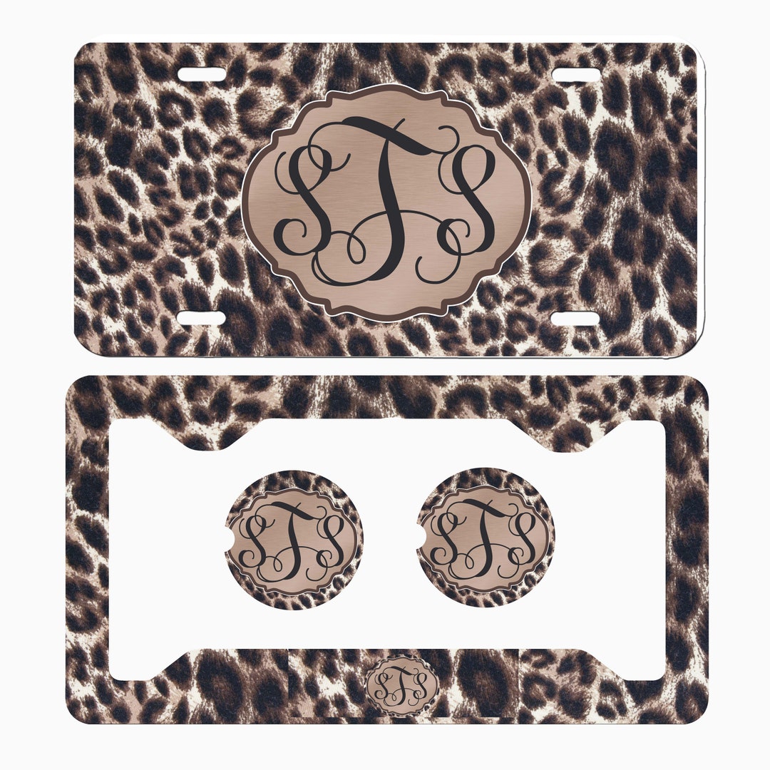Leopard Animal Print License Plate Car Tag, Custom License Plate Frame ...