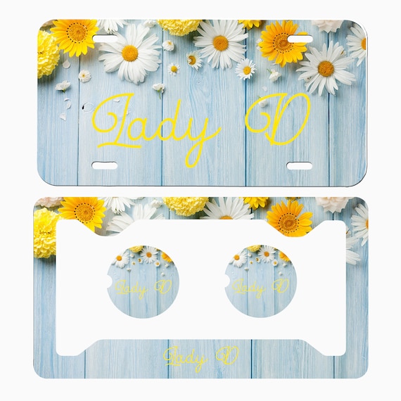 Daisy Wood Personalized License Plate Custom License Plate - Etsy
