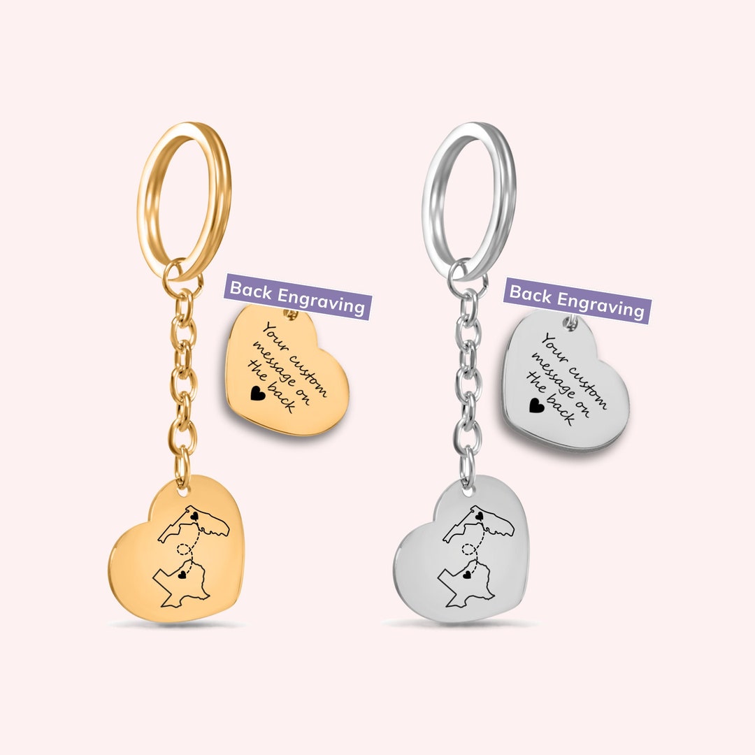 Customize With Any Two Countries Best Friend Gift I Friendship Keychain ...