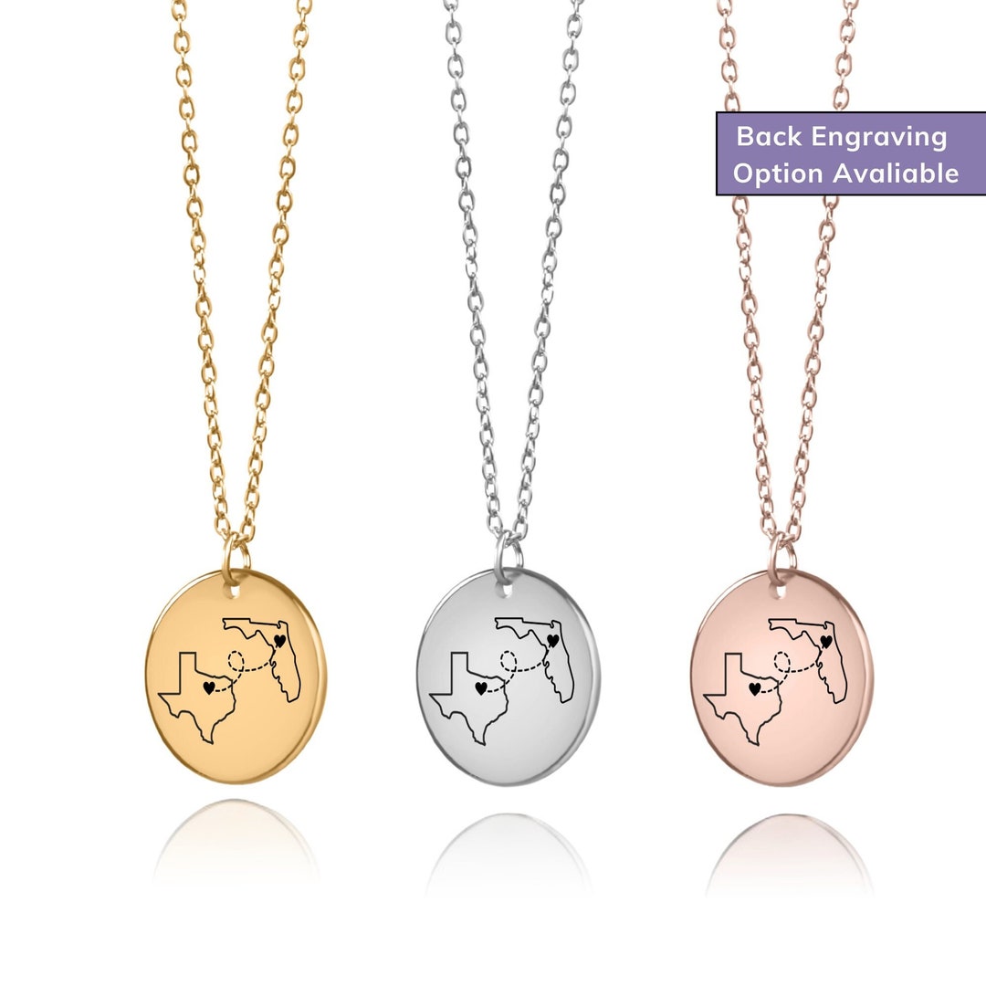 Custom With Any Two Locations, Countries, States or Provinces Necklace ...
