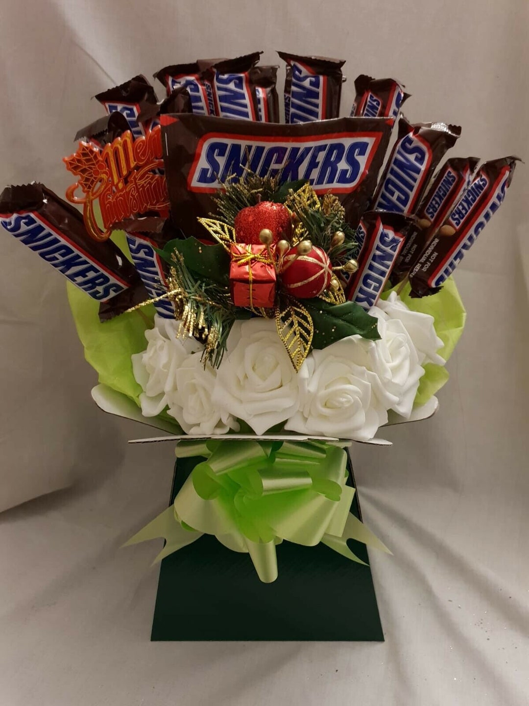 Deluxe Christmas Snickers Chocolate Explosion Flowers Bouquet Gift - Etsy