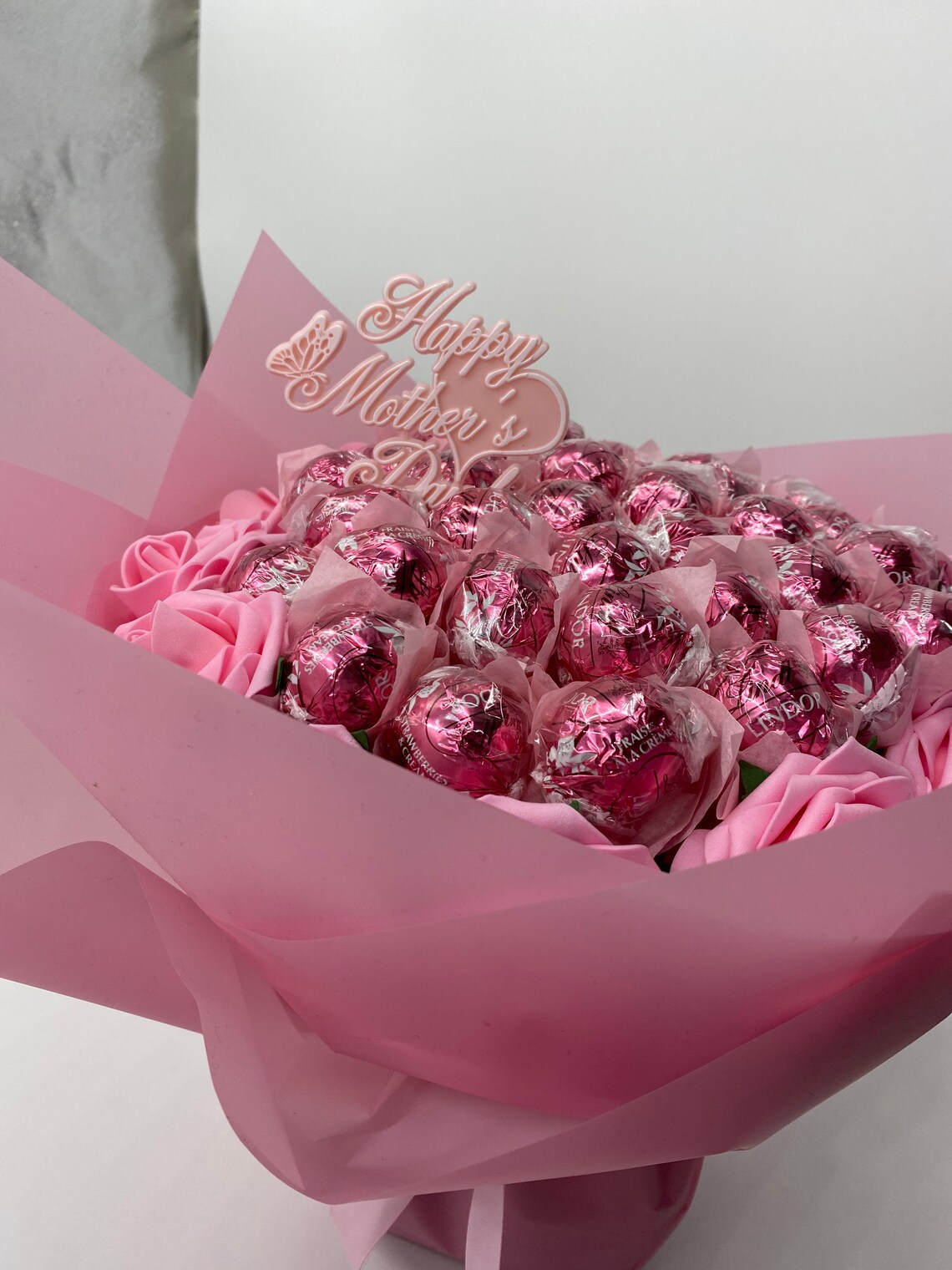 Large Mothers Day Lindt Lindor Chocolate & Flowers Hand-tied | Etsy