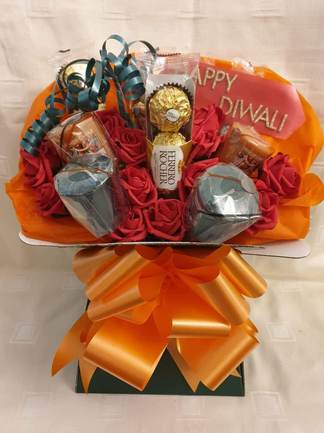Deluxe Large Diwali Ferrero Rocher Yankee Candle Bouquet Gift - Etsy