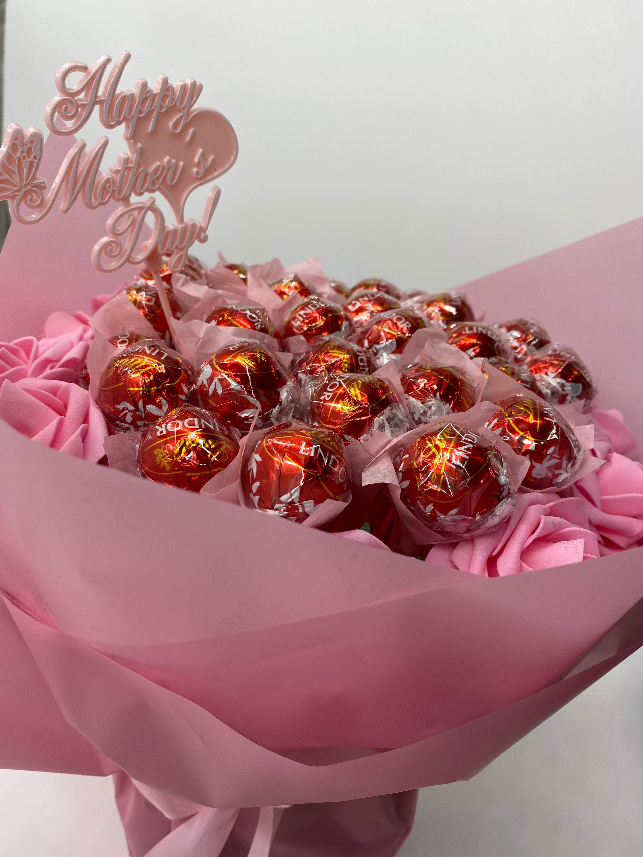 Large Mothers Day Lindt Lindor Chocolate & Flowers Hand-tied - Etsy UK