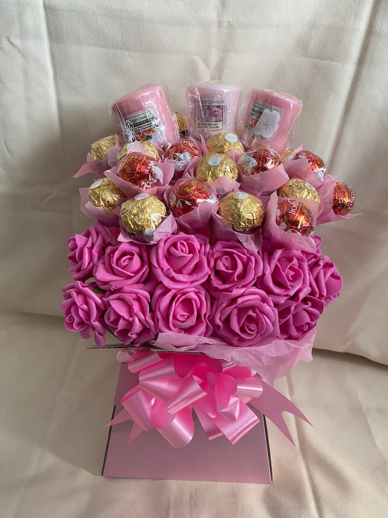 Deluxe Large Ferrero Rocher Lindt Lindor Chocolate Flowers Yankee ...