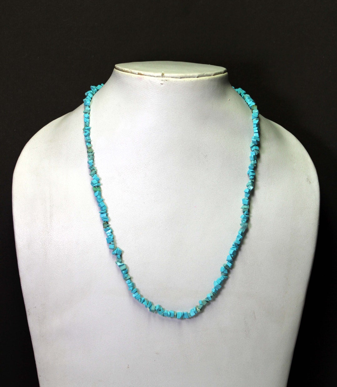 AAA Quality Natural Blue Chip Stone Turquoise Gemstone Beaded Necklace ...