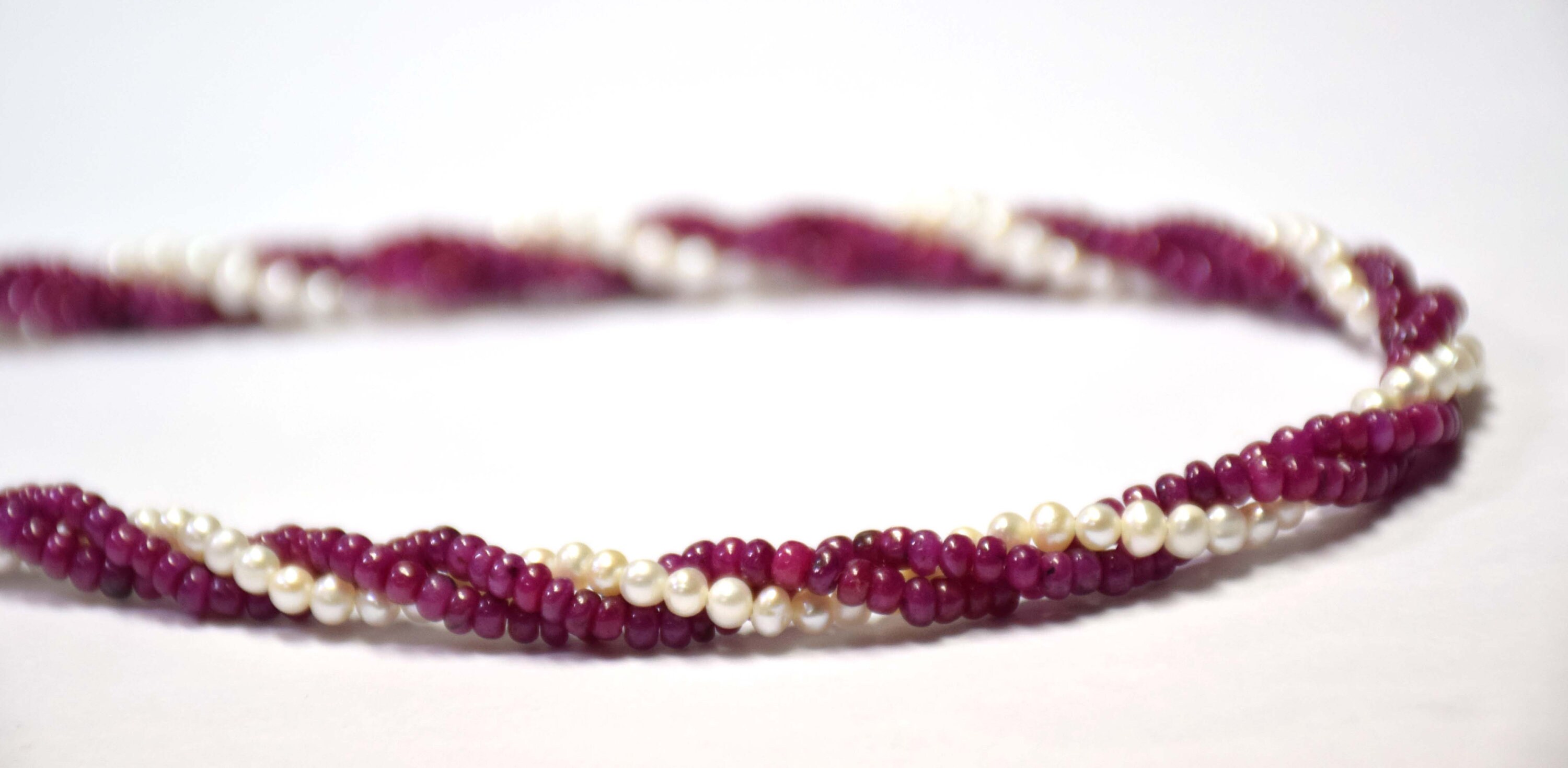 AAA Natural Heated Ruby Corundum and Natural Pearl Rondelle Gemstone ...