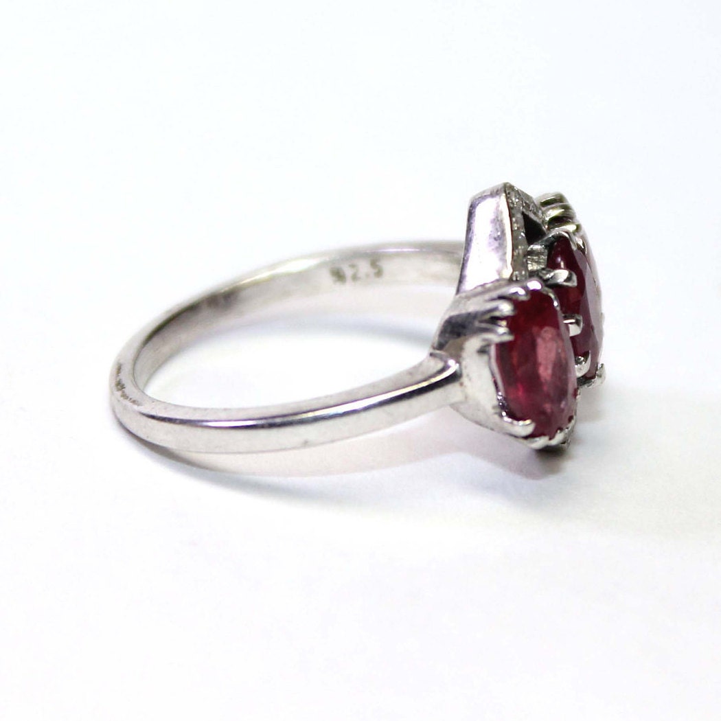 Anillo de rubí natural, anillos de compromiso de plata esterlina ...