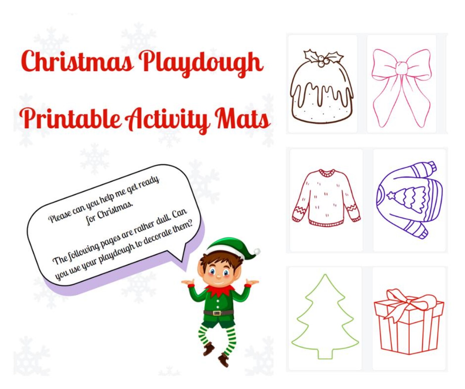 Christmas Printable Playdough Mats: Festive Fun for Little Hands - Etsy