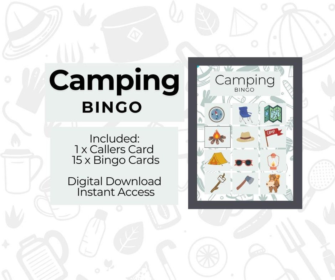 Camping Bingo for Kids: 15 Printable Cards - Digital Download - Instant ...