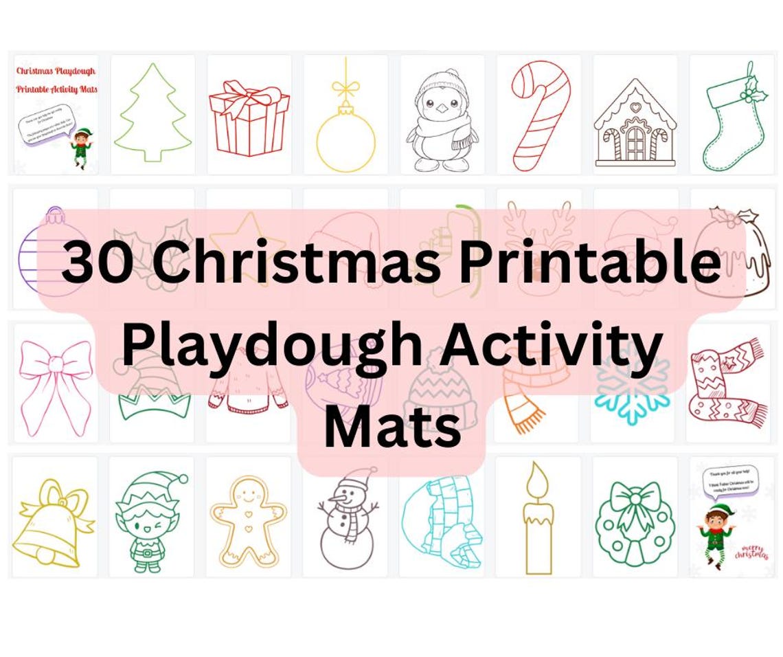 Christmas Printable Playdough Mats: Festive Fun for Little Hands - Etsy