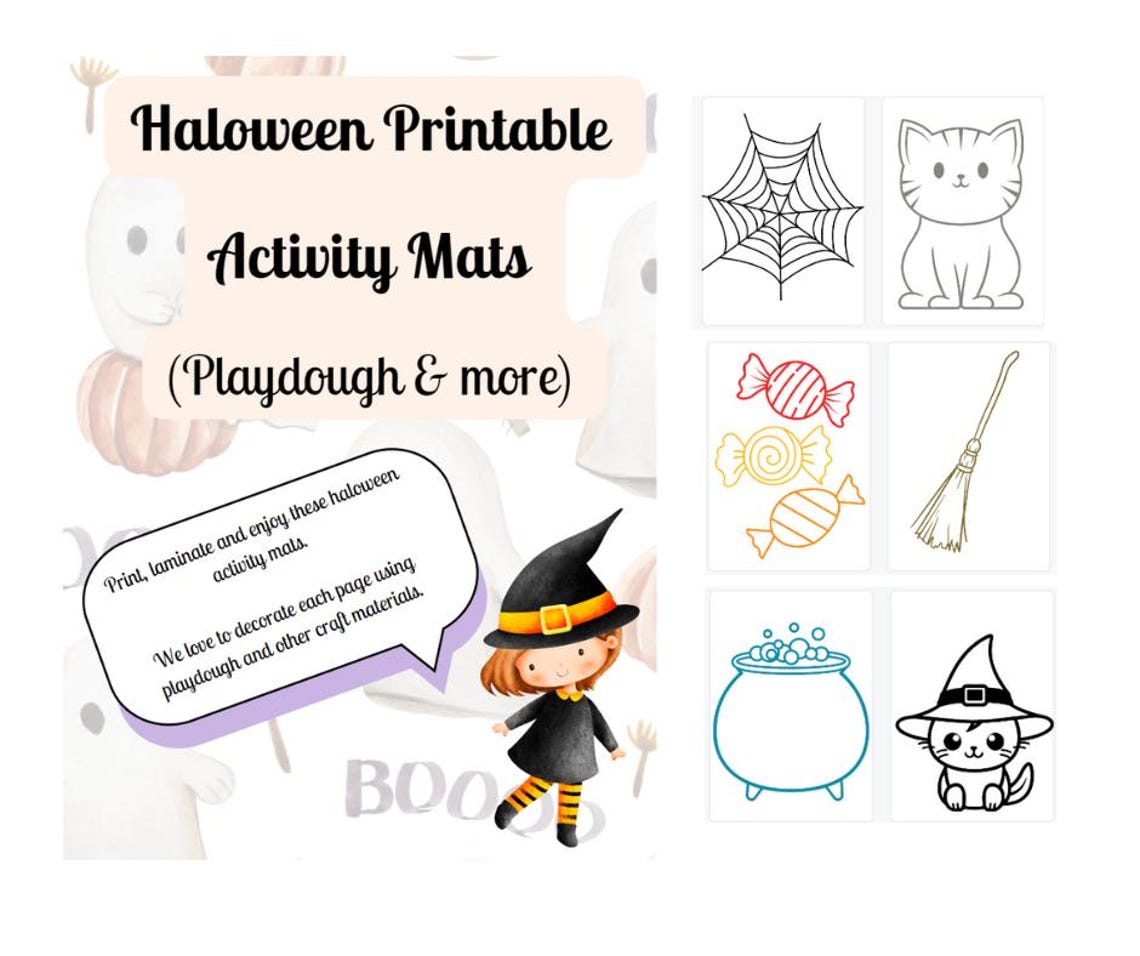 Spooky Fun at Home! Printable Halloween Playdough Activity Mats ...