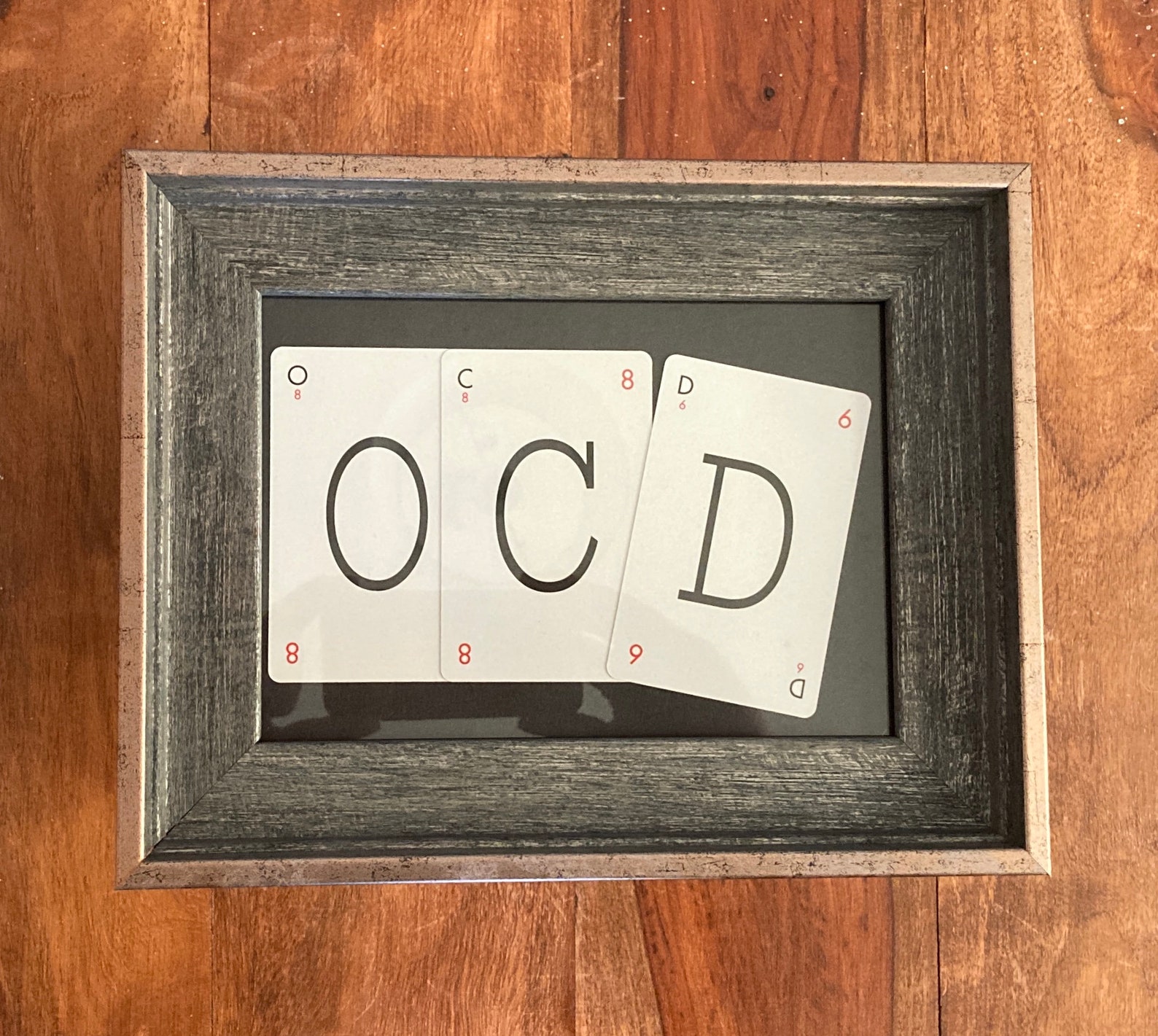 Personalised 'OCD' Frame Playing Card Letters - Etsy
